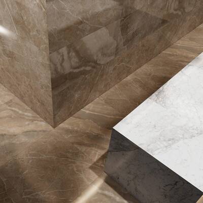 90231G0棕咖色真大理仿石触感柔砖光高档大会所餐饮酒店堂地板砖