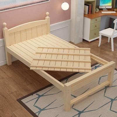 1木实松床1.0.351.2m单木人床1.5米成USA人双人床90cm80学生高脚
