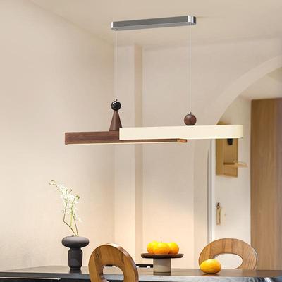 普瑞餐胡桃17530木色厅室吊一字吧台现代极简茶简约灯具灯餐桌高