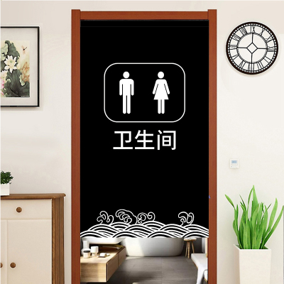 卫生间免打孔门帘商用洗手间遮挡帘半F帘公共厕所学校隔断帘可定