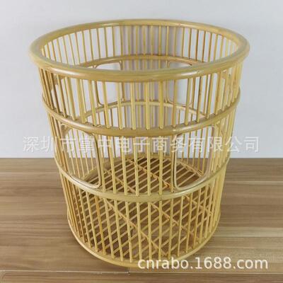 商家推荐编工巾艺客毛房巾筐酒店圆形竹毛布草C030202篮脏衣筐现