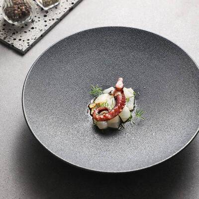 沙欧式盘磨砂盘子笠盘斗西餐盘意面盘RBA拉碗深盘摆盘汤装菜盘意