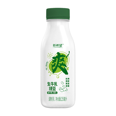 新希望生牛乳绿豆沙低温奶早餐奶255ml*12瓶