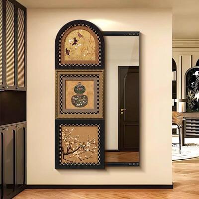 中古暗风藏式身推镜入户玄TDTA全关隐形拉镜子画壁挂式遮挡穿衣镜