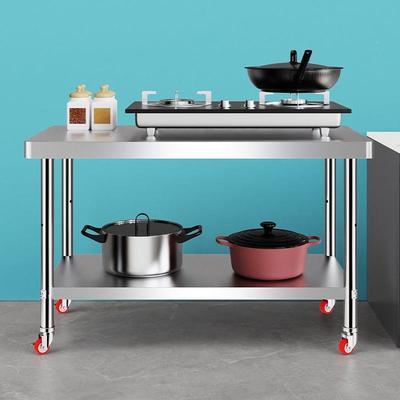 &不钢台工作台厨房WRN锈家操作台饭店打荷切菜台用灶台架子置物