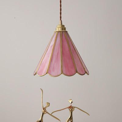 日手工黄铜餐22841厅吧式台玻璃灯灯北欧温馨卧室床头吊灯走廊过