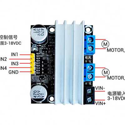 BM1 10A双路直流电机驱动模块正反转PWM调速调光3-18V低压大电流