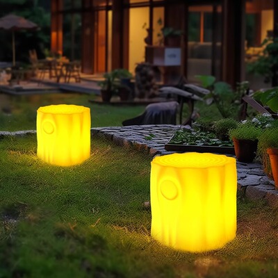 星朗led发光酒吧凳遥控充电防水家具创意酒店餐厅休闲树桩凳七彩