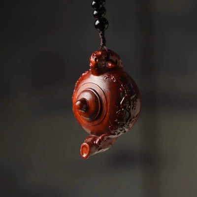 正宗小叶紫檀把把壶胡麻将神器男士随身手把件木雕钥匙挂件小摆件