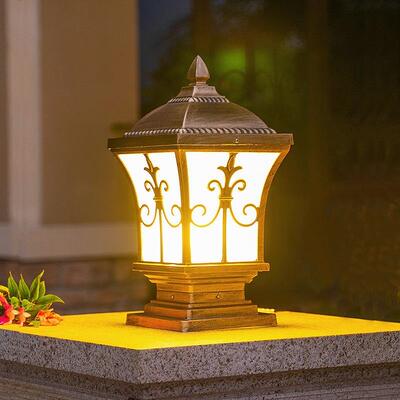 太阳能围墙灯别墅庭院柱头灯楼阁花园草坪灯自动感应墙壁柱头灯