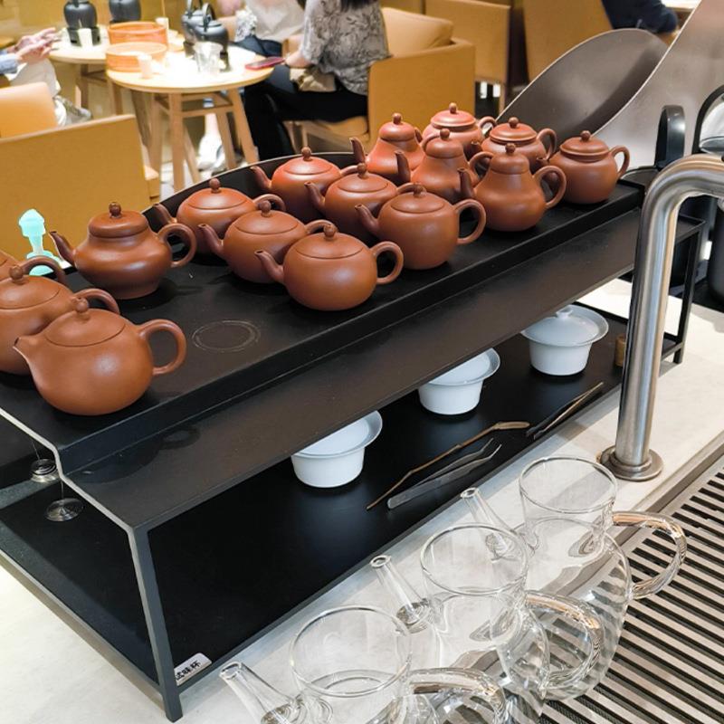 锈钢茶架壶层架新中式茶饮店吧不台茶具艺600-800摆放铁层立式加
