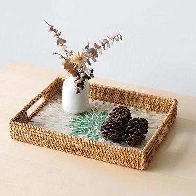 藤编托早盘贝壳篮编竹织餐篮日式编面包筐点0909心篮子收纳收藤纳