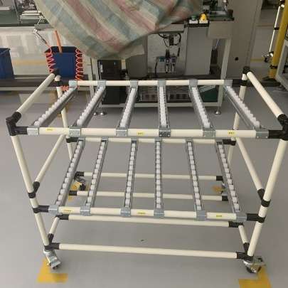 精益管物料周转车工作台货架电子车间流水线线棒货架物料搬运推车
