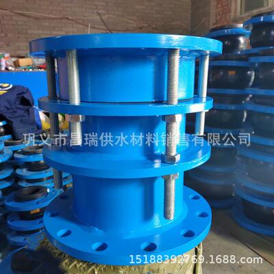 双法兰限位伸缩接头 PN16双法兰限位伸缩节 钢制管道伸缩器1.0MPa