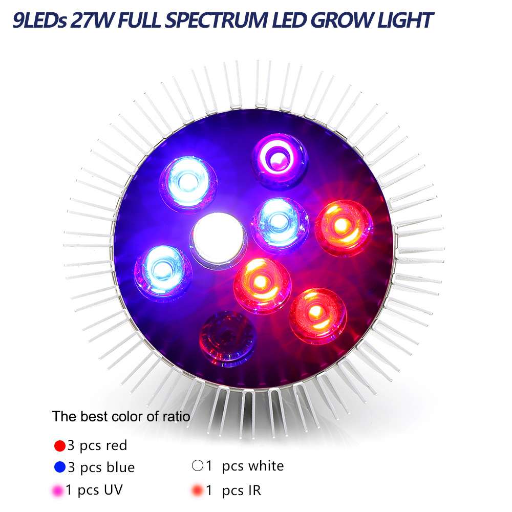 Par30 Par38 LED植物灯 射灯 E27 27W 果蔬育苗盆栽植物生长灯