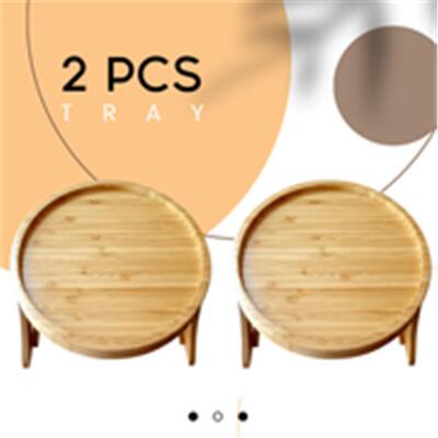 Cozy Sofa Armrest Tray沙发扶手托盘竹制沙发圆盘可折叠床上托盘