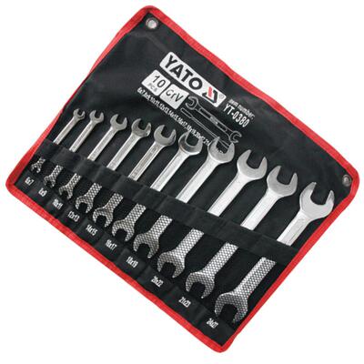 易尔拓（YATO）YT-0380双开口扳手套装呆扳手铬钒钢10件套6-27mm