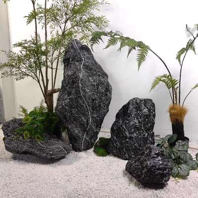 透光石仿真白桦树透光竹子火堆酒店咖啡厅装饰造景神器透光奢石