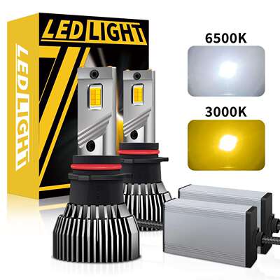 跨境120W双色led雾灯H11白光H3黄光9006双铜管h4大功率5202PSX26W