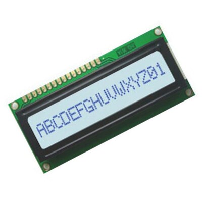 1601 LCD背光显示模块 5V单排并口 控制器SPLC780D蓝屏白字显
