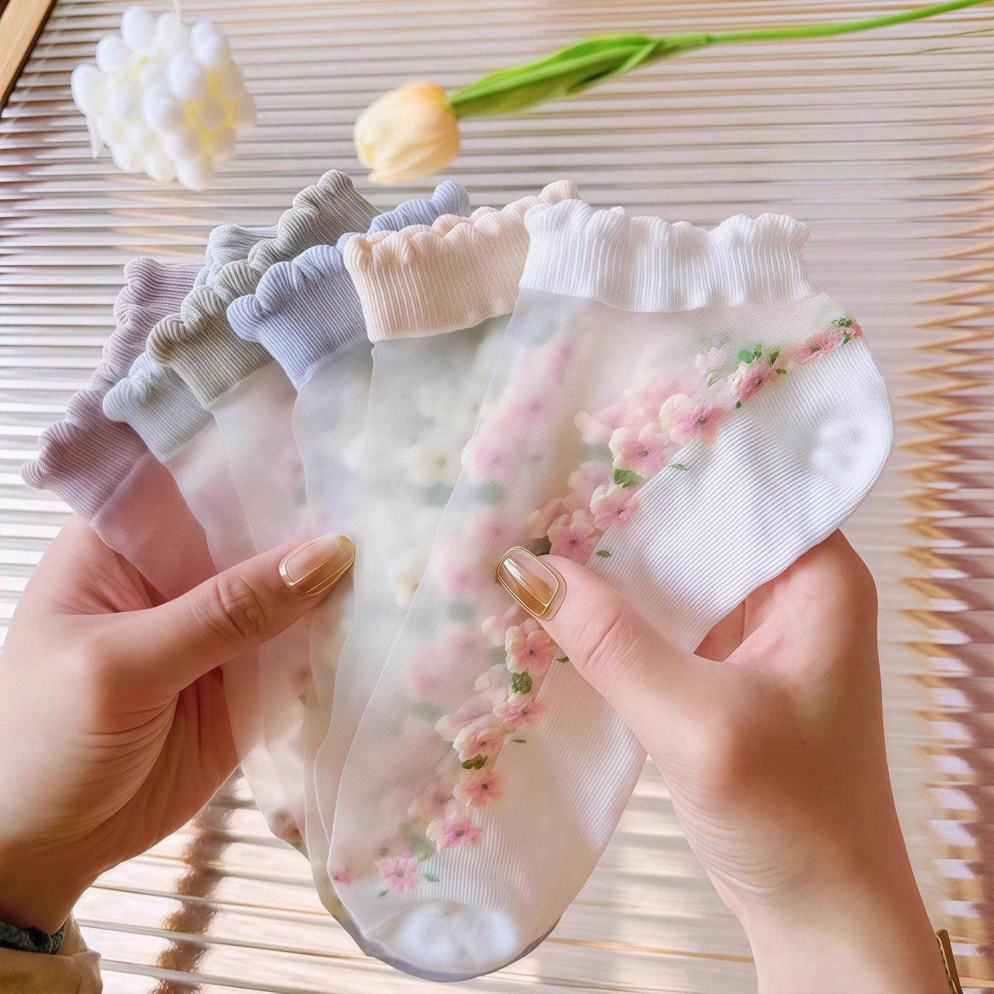 薄款夏季花边水晶船袜透气吸汗短袜春夏薄款袜子浅口袜女袜子船袜