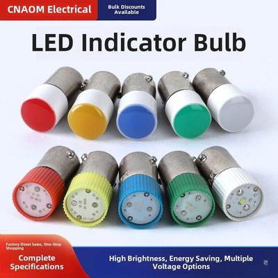 XB2按钮开关LED卡口指示灯泡灯珠仪表BA9S信号灯按钮220V24V12V