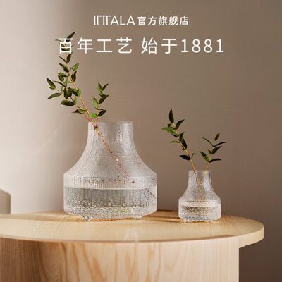 芬兰iittala伊塔拉极冻玻璃花瓶透明冰纹高级感北欧装饰摆件礼物z