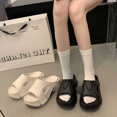 【无标版】网红爆款外穿拖鞋女厚底7cmJ逛街沙滩学生宿舍耐脏防滑