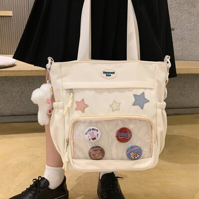 日系小食量痛包斜挎ipns透明单肩包女大容量校园学生百搭手提包潮