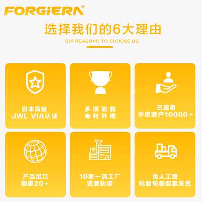 福吉禄 22寸锻造轮毂 航天合金T6061 可设计画图 角角款