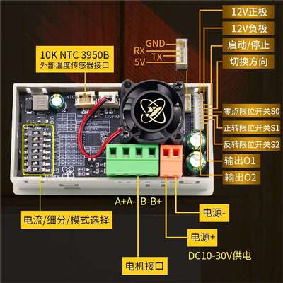 SMD6步进电机42 57正反转控制驱动器角度脉冲速度PLC串口通信6.6A