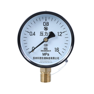 Y100 1.6MPa 水压表 DN15/4分螺纹 气压表 弹簧管压力表 苏州轩胜