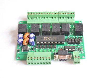 六路STC12C5A60S2单片机可编程RS232RS485控制继电器工控板仿PLC