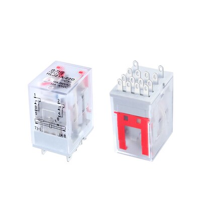 大功率中间继电器12V直流24V220V交流小型8脚14脚电磁HH52P底座