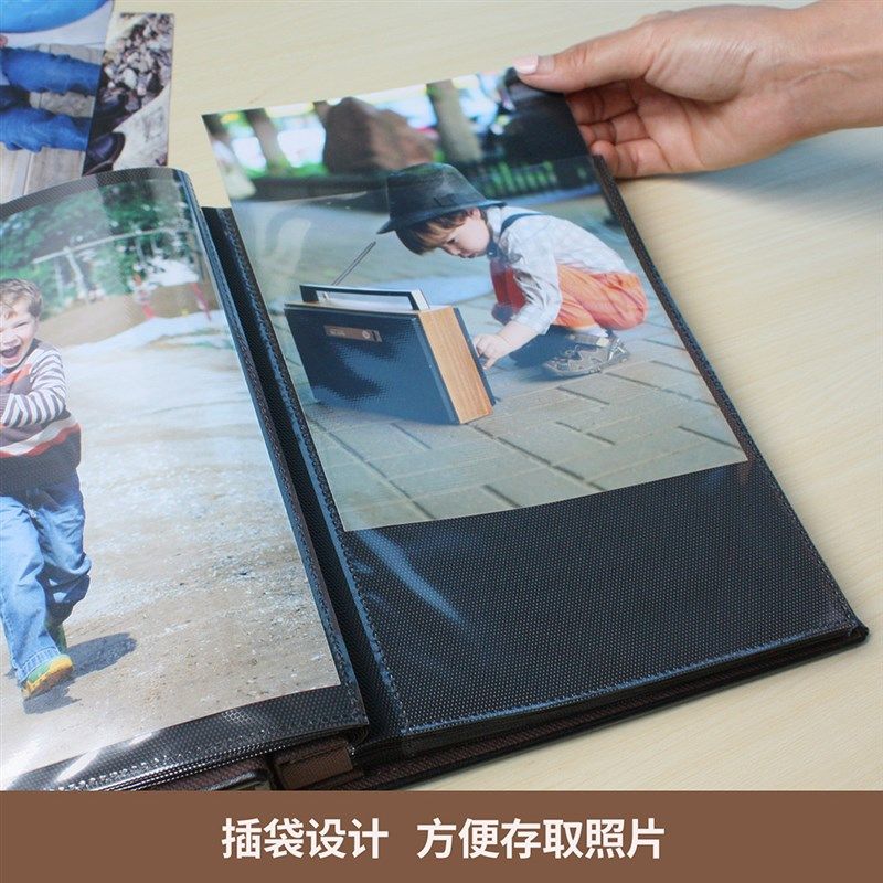 复古皮面手工插页式相册6R8寸100张家庭宝宝儿童成长记录相簿影集