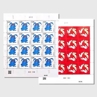 2023-1癸卯年四轮生肖兔年邮票大版张兔大版完整集邮收藏