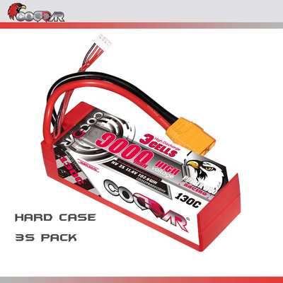 鹰氪CODDAR 9000mAh 11.4V 3S2P 130C HV 硬壳出线RC越野车模锂电