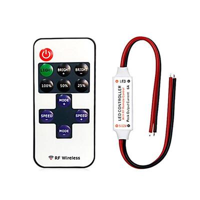 R色F11键控色制器 灯条灯串5-1V射频遥控器 2led装饰674画调光器