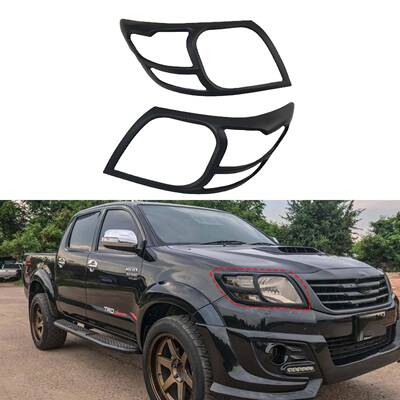 HILUXVIGO2011-2013前灯框大灯罩哑光黑汽车装饰保护