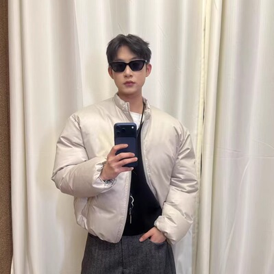 fallen短款羽绒服男冬季高充绒量90白鸭绒加厚保暖面包服外套
