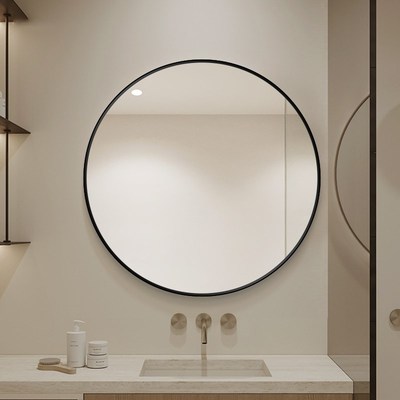 浴室镜子卫生间银镜防水化妆镜家用洗手台免打孔挂墙高清玻璃简约