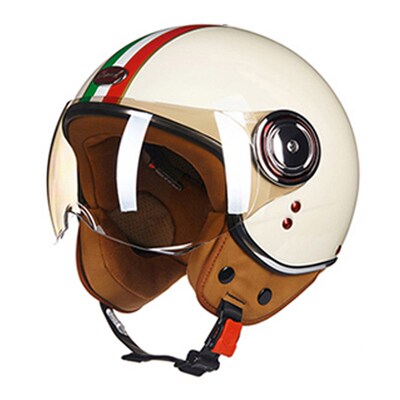 BEON摩托车复古机车时尚个性半盔轻便式男女通用四季防护舒适