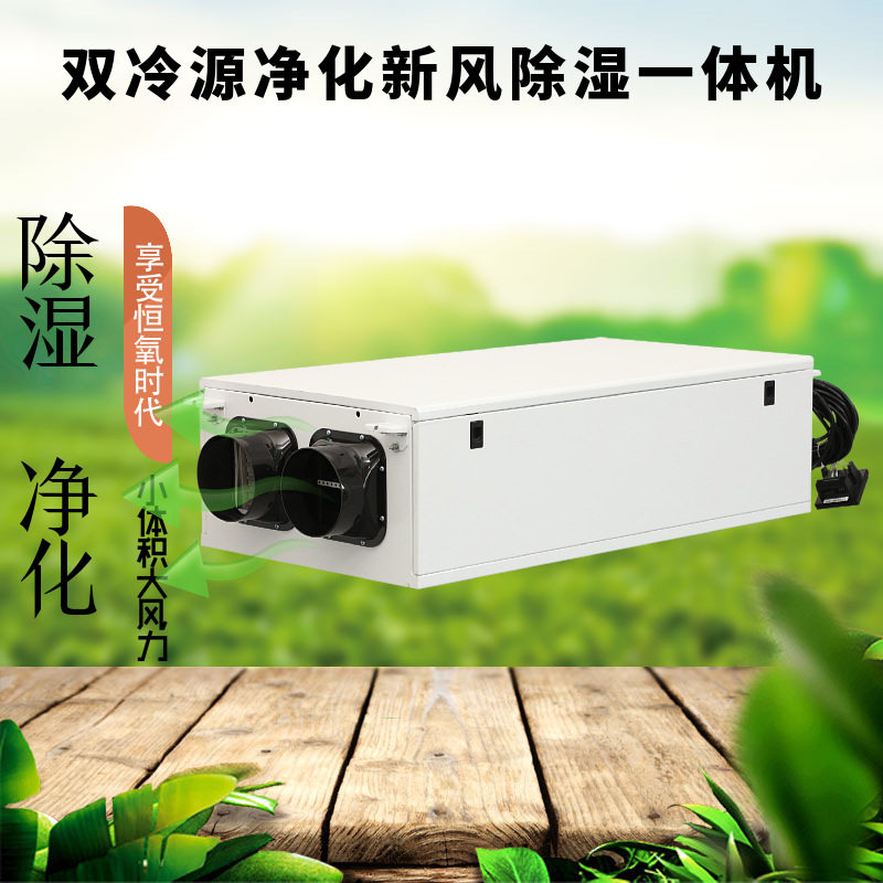 吊顶式家用商用别墅双冷源新风除湿净化一体机水冷风冷单双向流