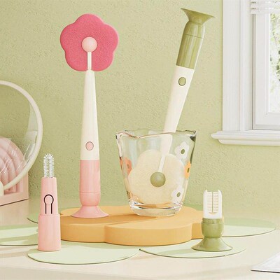 Suction Cup Flower Cup Brush, Water Bottle Cleaning Tool, Lo