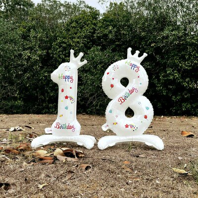 32Inches Birthday anniversary Balloons Year Column Party Cro