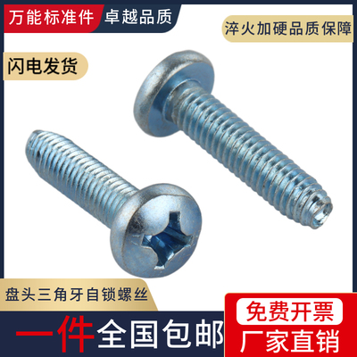GB6560盘头十字三角牙自锁螺丝三角自攻自锁螺钉高强度M2M3M4M5M6