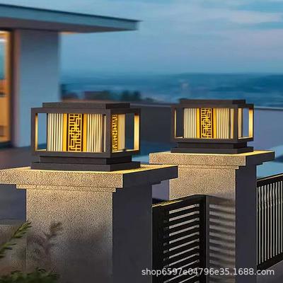 太阳能户外防水柱头灯庭院围墙门柱灯别墅大门两侧柱子灯门垛灯