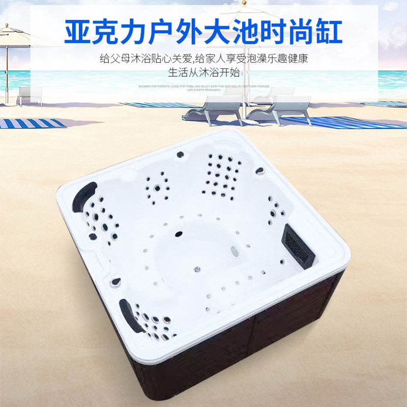 厂家货源智能户外大池按摩浴缸冲浪亚克力独立浴缸 SW-5315