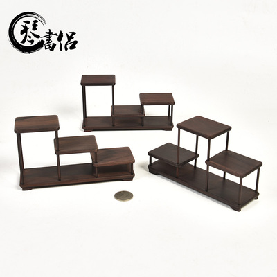 琴书侣大叶紫檀小博古架木雕底座摆件托架红木底座奇石玉器实木