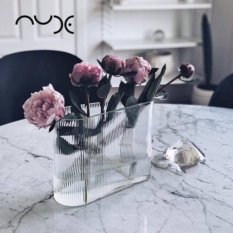 现货Nude土耳其 MIST VASE 迷雾水晶玻璃花瓶 简约客厅饰品摆件